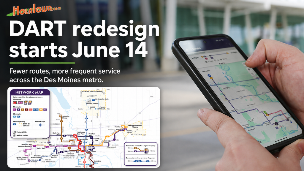 DART routes in Des Moines change June 14: details (2026)